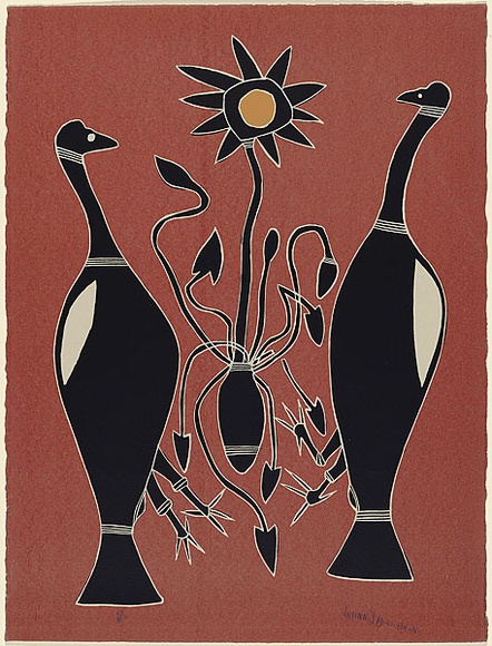 Magpie geese and waterlily (1979) by Johnny Bulunbulun (1946 ...