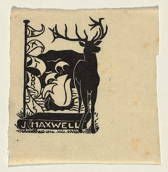 Bookplate: J Maxwell. (1932 – c.1934) by Vera Blackburn (1911–1991 ...