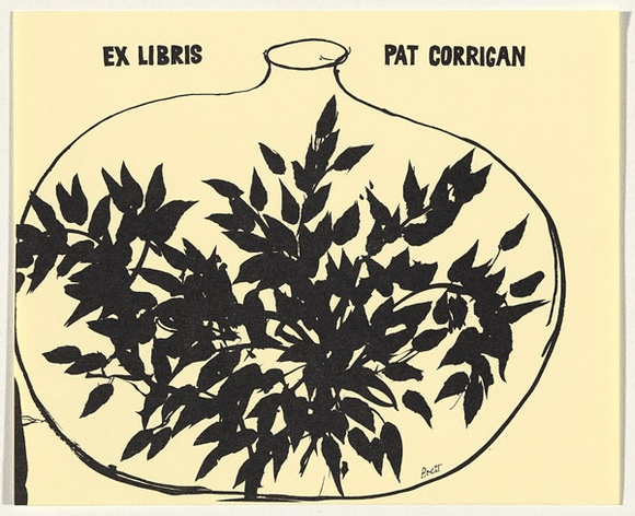 Bookplate: Pat Corrigan (Decorated vase) (None) by Brett Whiteley (1939 ...