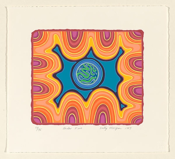 Under fire (1989) by Sally Morgan (1951–) · Australian Prints + Printmaking