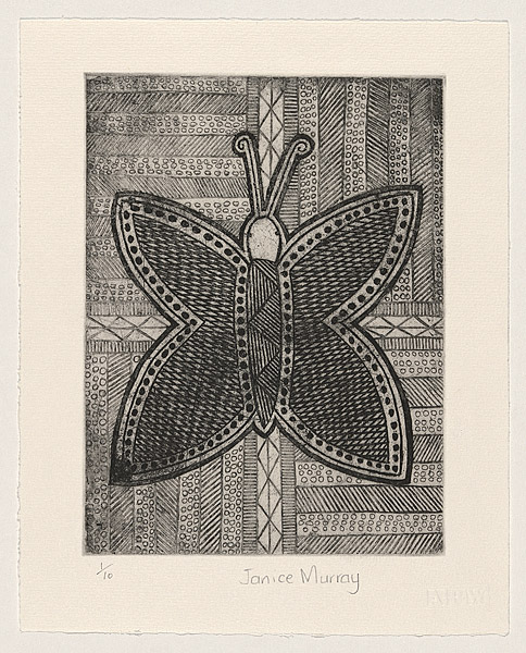 not titled [butterfly rendered in geometric patterns and cross-hatching ...