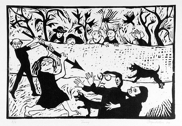 Fury. (1989) by Joyce Allen (1916–1992) · Australian Prints + Printmaking