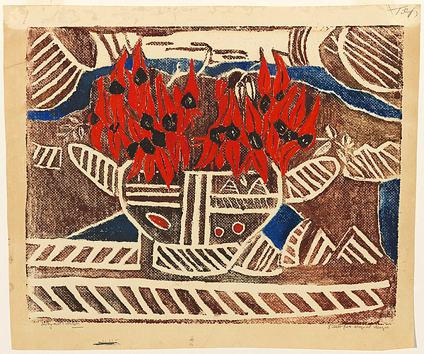 Aboriginal design, with Sturt's pea. (1943) by Margaret Preston (1875 ...