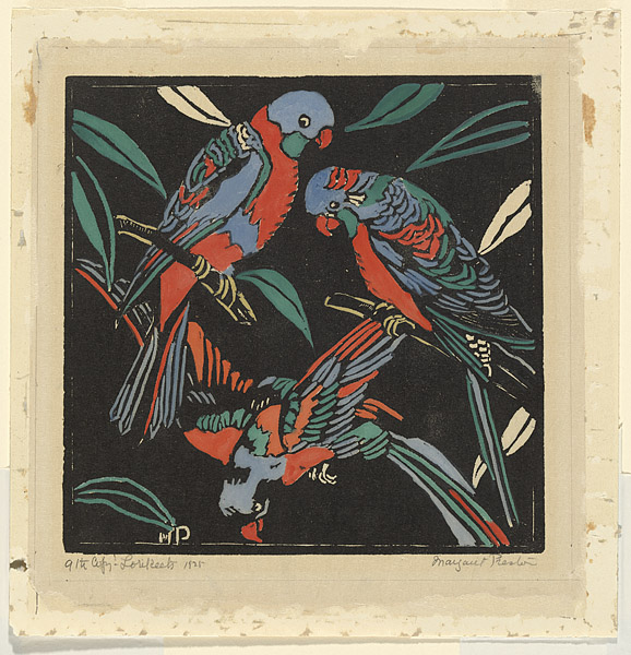 Lorikeets (1925) by Margaret Preston (1875–1963) · Australian Prints ...