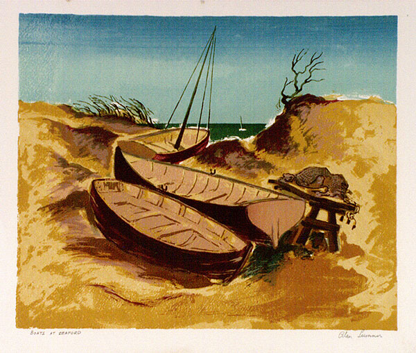 Boats at Seaford (1946) by Alan Sumner (1911–1994) · Australian Prints ...
